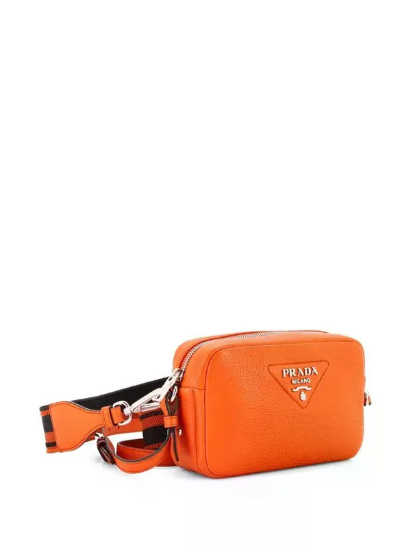 Prada Flou Camera Vitello Daino Small Cross Body Bag - Orange
