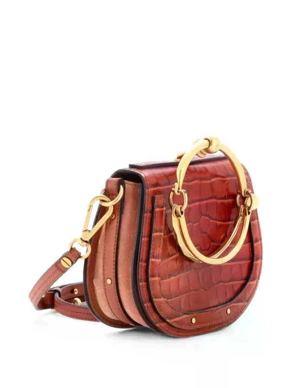 Chloé Nile Crocodile Embossed Leather Small Crossbody Bag