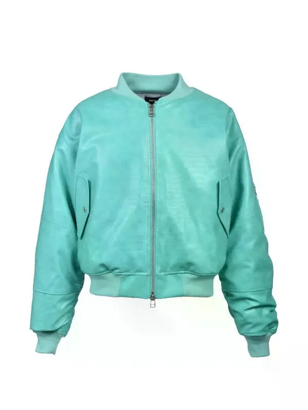 BREATH Crocodile-effect Bomber Jacket