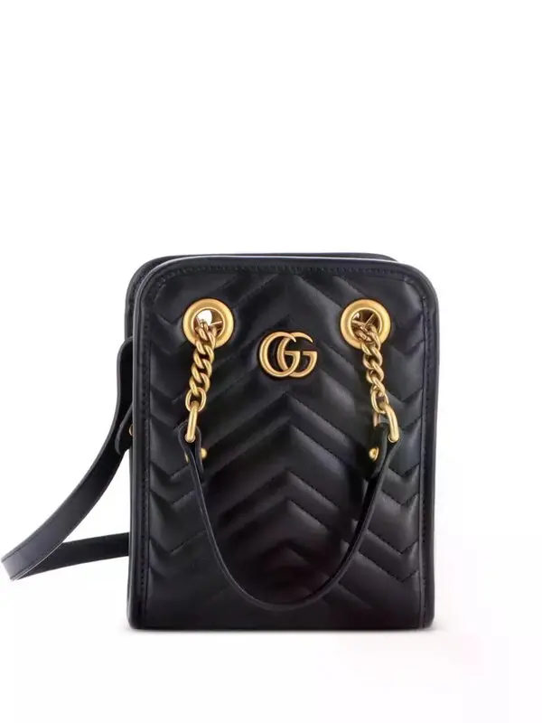 Gucci Gg Marmont Handle Matelasse Leather Mini Crossbody Bag