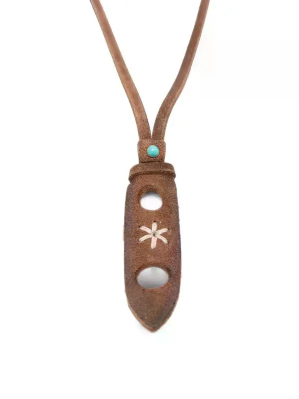 ERALDO Embroidered Leather Eyewear Necklace - Brown