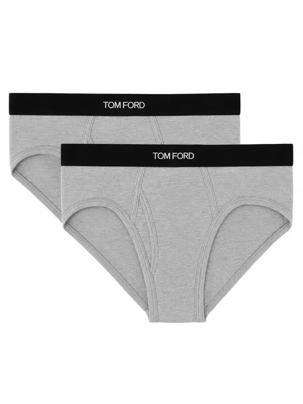 TOM FORD Bi-pack Slip In Cotone Con Logo - Grey