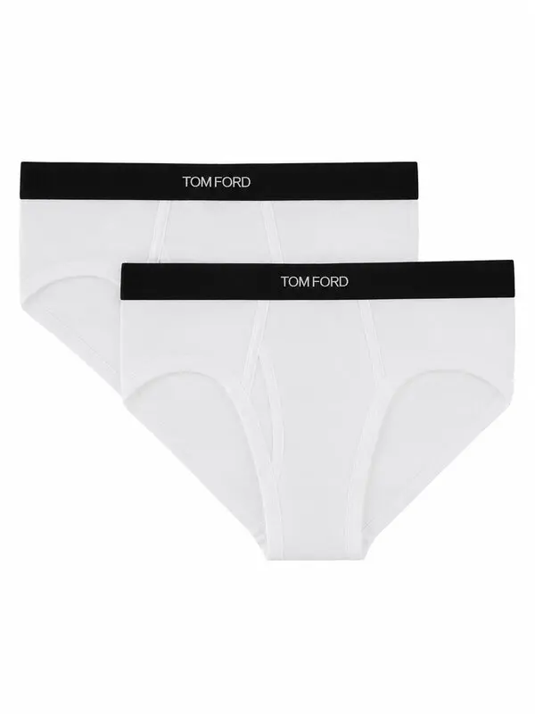 TOM FORD Bi-pack Slip In Cotone Con Logo - White