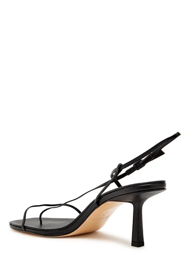 Studio Amelia Cross Front 70 Leather Sandals - Black