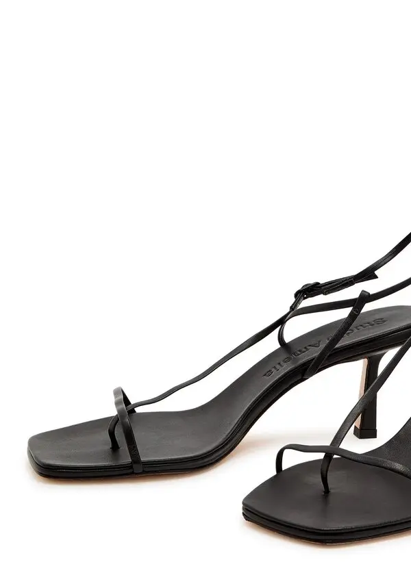 Studio Amelia Cross Front 70 Leather Sandals - Black