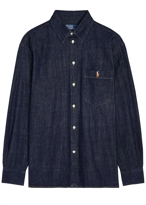 Polo Ralph Lauren Logo-embroidered Denim Shirt - Navy