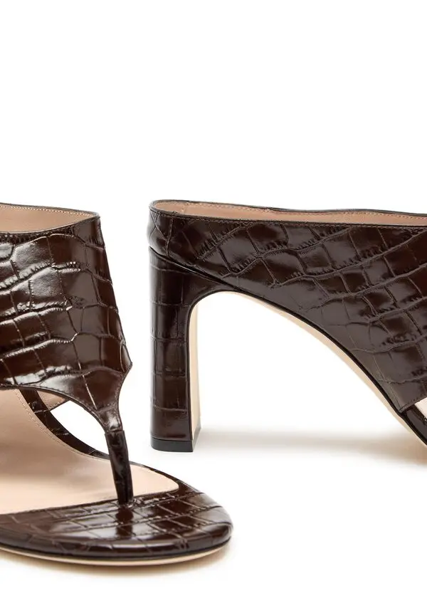 STUART WEITZMAN Babette 85 Crocodile-effect Leather Sandals