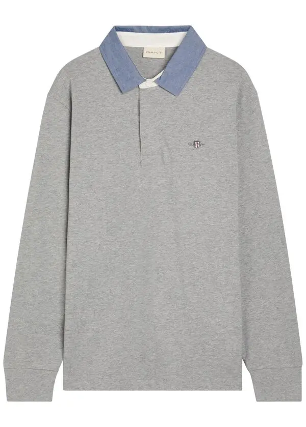 Gant Chambray-collar Cotton Rugby Shirt