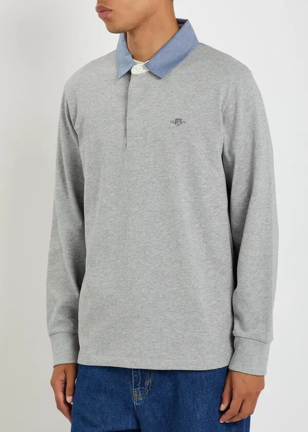 Gant Chambray-collar Cotton Rugby Shirt