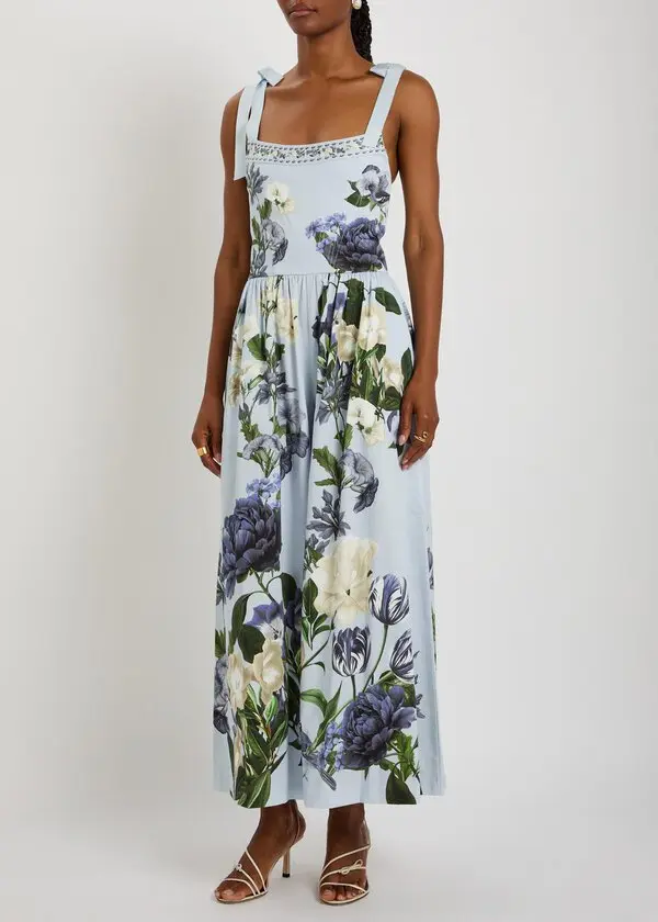 Alice + Olivia Rosalee Floral-print Wide-leg Jumpsuit
