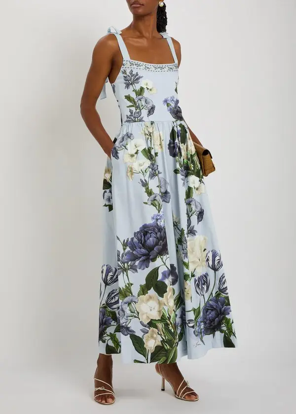 Alice + Olivia Rosalee Floral-print Wide-leg Jumpsuit