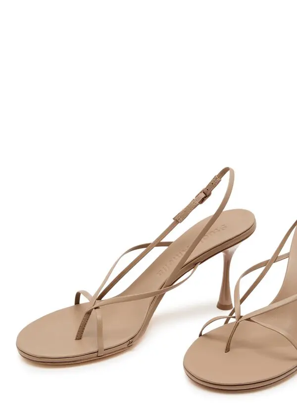 Studio Amelia Wishbone 90 Leather Sandals - Beige
