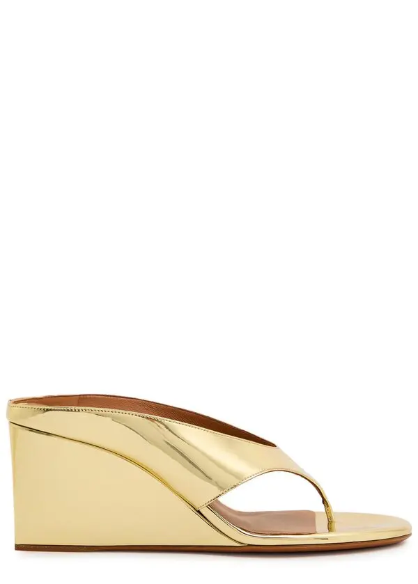 Alaïa Mirror Thong Wedge Mules