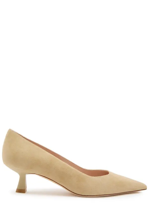STUART WEITZMAN Sculpt 50 Suede Pumps