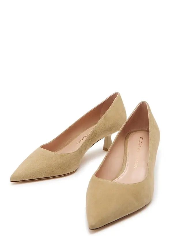 STUART WEITZMAN Sculpt 50 Suede Pumps