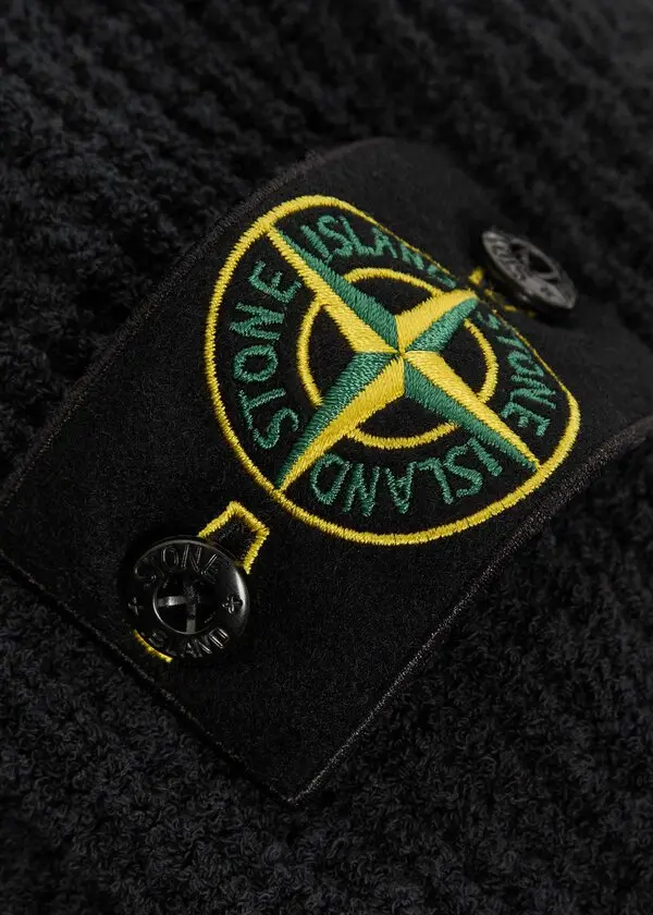 Stone Island Hooded Ribbed-knit Cotton Jumper