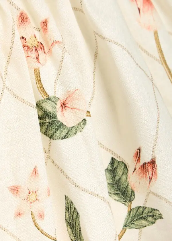 Agua Bendita Lima Floral-print Linen Maxi Dress