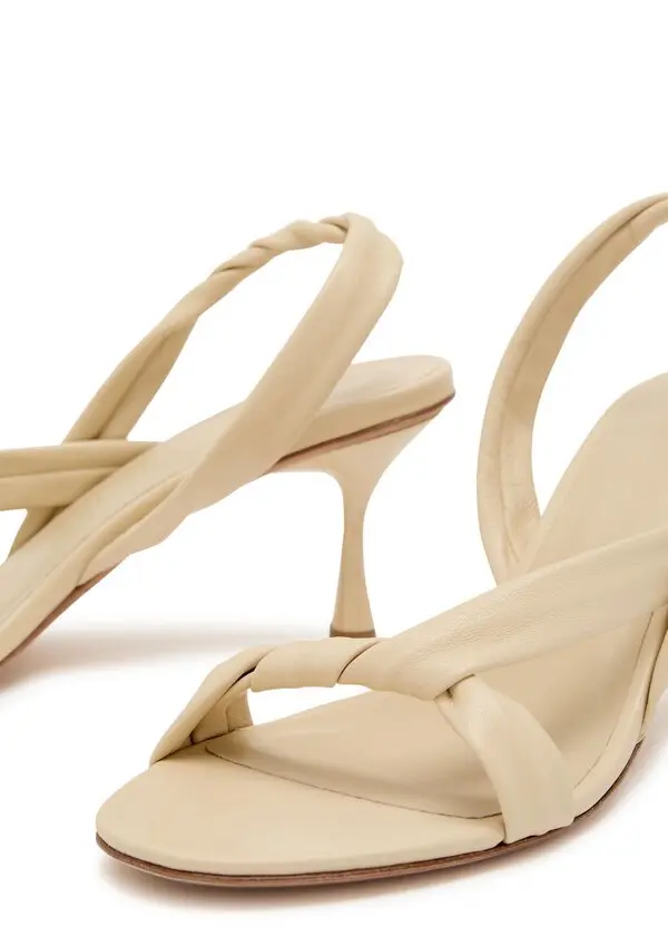 Studio Amelia Siena Braided 70 Leather Sandals - Cream