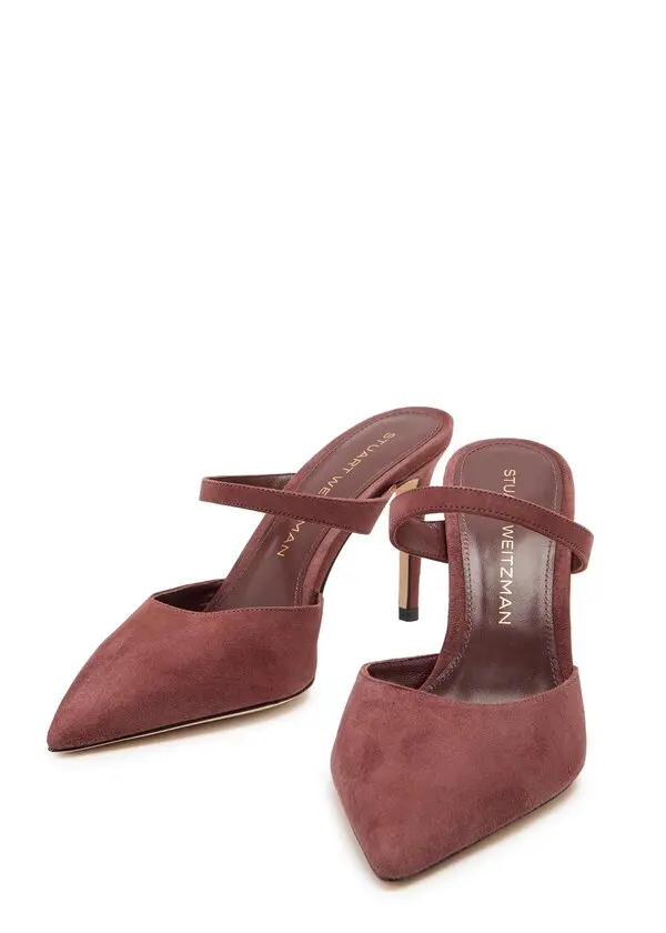 STUART WEITZMAN Suede Power 85 Mules