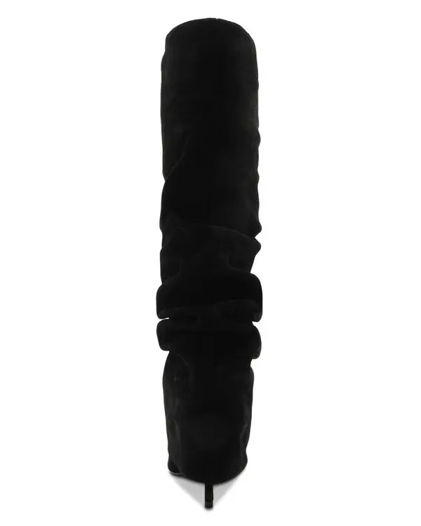 Schutz Mikki Up Cloak Suede Knee High Boots - Black