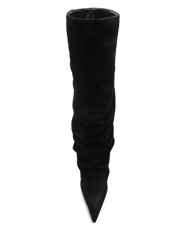 Schutz Mikki Up Cloak Suede Knee High Boots - Black