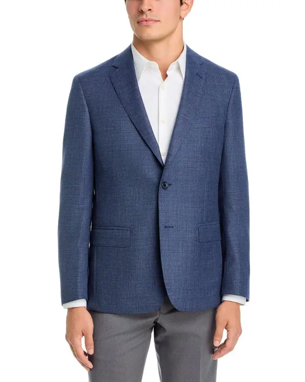 Bloomingdale'S Classic Melange Hopsack Solid Wool Jacket - Blue