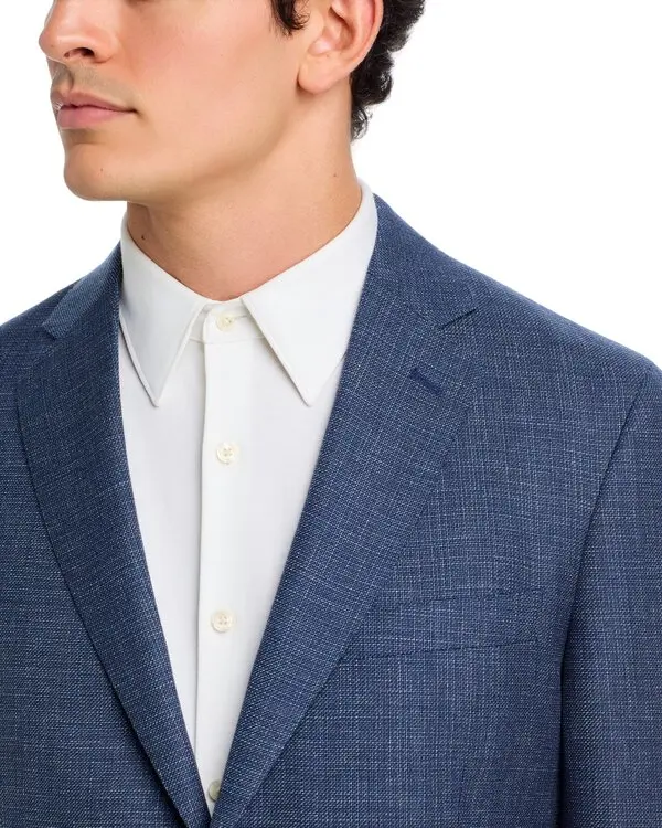 Bloomingdale'S Classic Melange Hopsack Solid Wool Jacket - Blue