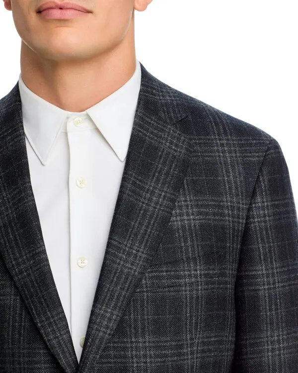 Bloomingdale'S Classic Flannel Plaid Wool Jacket