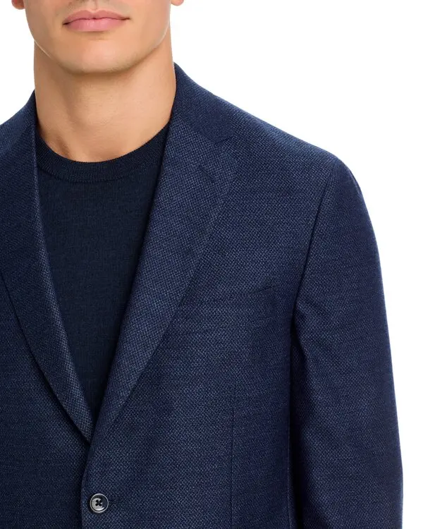 Bloomingdale'S Textured Weave Wool Blend Extra Soft Jacket - Navy