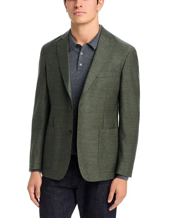 Bloomingdale'S Textured Weave Wool Blend Extra Soft Jacket - Sage