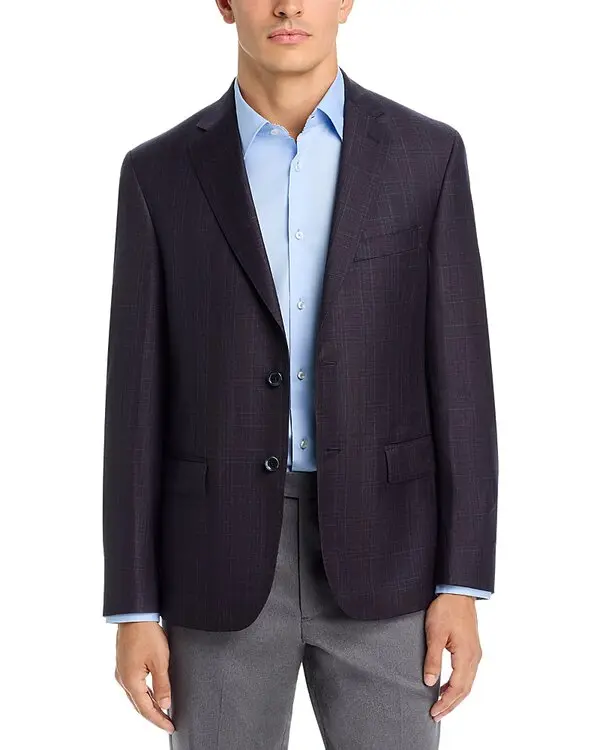 Bloomingdale'S Classic Plaid Wool Jacket