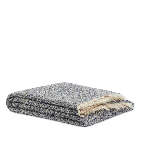 LANEROSSI Bogota Boucle Alpaca Throw Blanket - Navy Grey