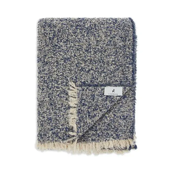 LANEROSSI Bogota Boucle Alpaca Throw Blanket - Navy Grey