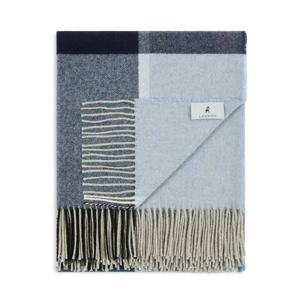 LANEROSSI Everest Plaid Cashmere Throw Blanket