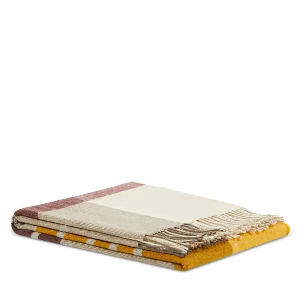 LANEROSSI Everest Plaid Cashmere Throw Blanket - Bordeaux