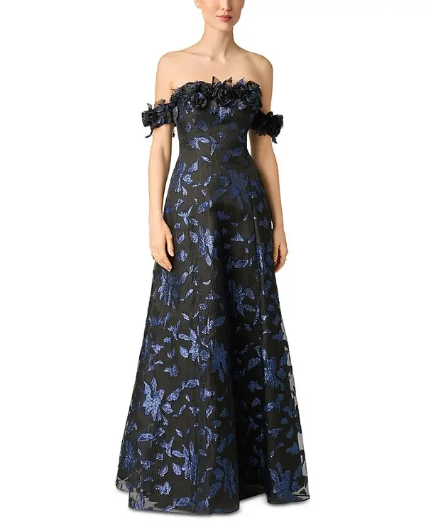 Aidan Mattox Embellished Organza Jacquard Ballgown