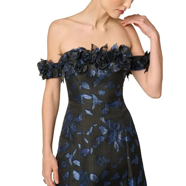 Aidan Mattox Embellished Organza Jacquard Ballgown