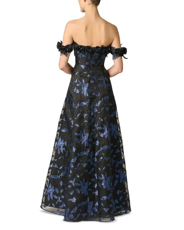 Aidan Mattox Embellished Organza Jacquard Ballgown
