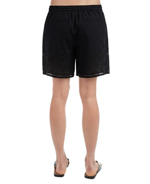 ELLE COLLECTION Lace Inset Short - Black