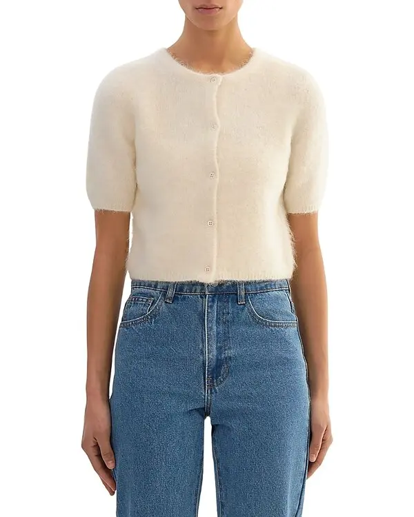 LAMARQUE Kendra Cropped Alpaca Blend Cardigan Sweater