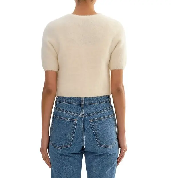 LAMARQUE Kendra Cropped Alpaca Blend Cardigan Sweater