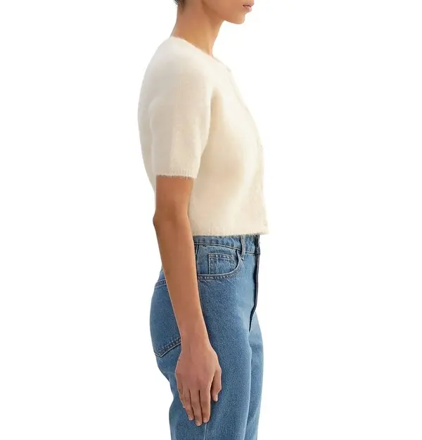 LAMARQUE Kendra Cropped Alpaca Blend Cardigan Sweater