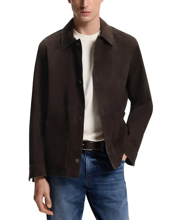 BOSS C-mandrian Leather Jacket - Open Brown