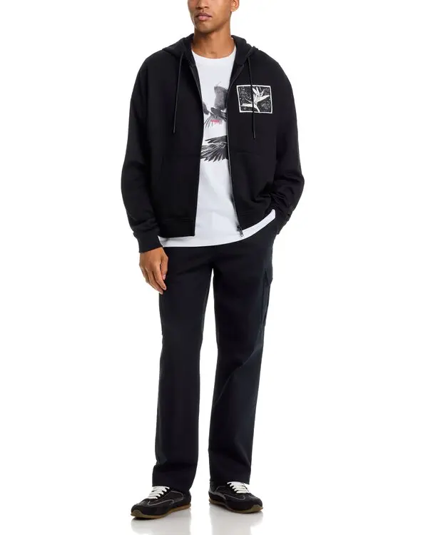 Hugo Darishood Cotton Logo Graphic Drawstring Hoodie