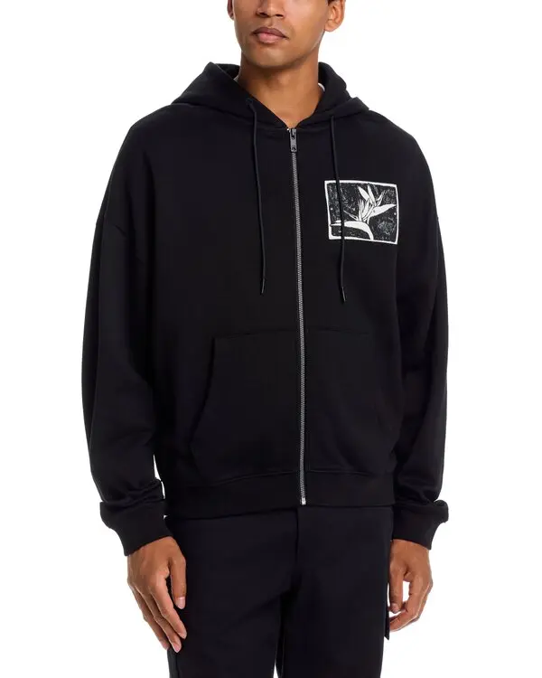Hugo Darishood Cotton Logo Graphic Drawstring Hoodie