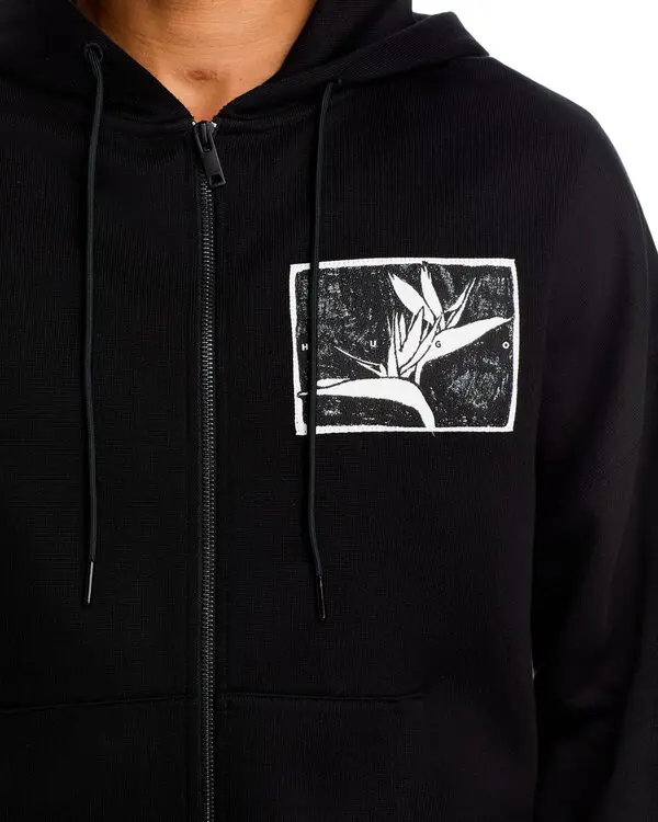 Hugo Darishood Cotton Logo Graphic Drawstring Hoodie
