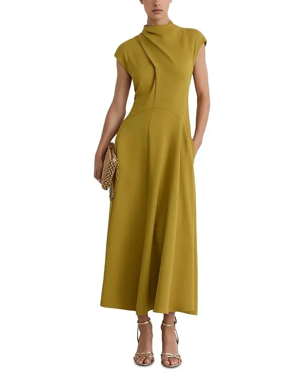 REISS The Alma Gathered Midi Dress