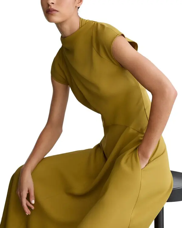 REISS The Alma Gathered Midi Dress