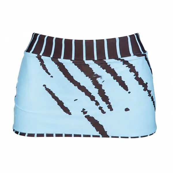 BELLETAGE SWIMWEAR Blue / Brown Fierce Tide Reversible Skirt