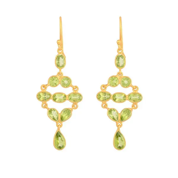 OPIUM JEWELS Tara Peridot Earrings - Green